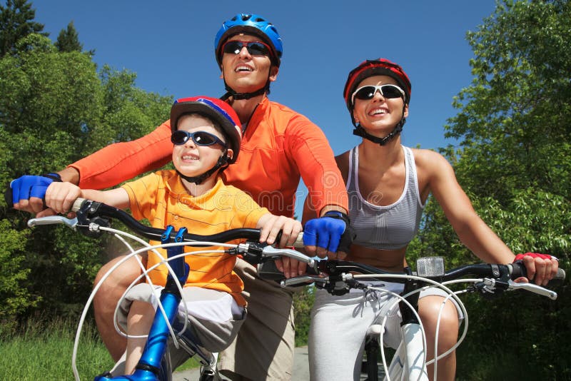 Family Bicycle Ride stock image. Image of active, bicycle - 14809501