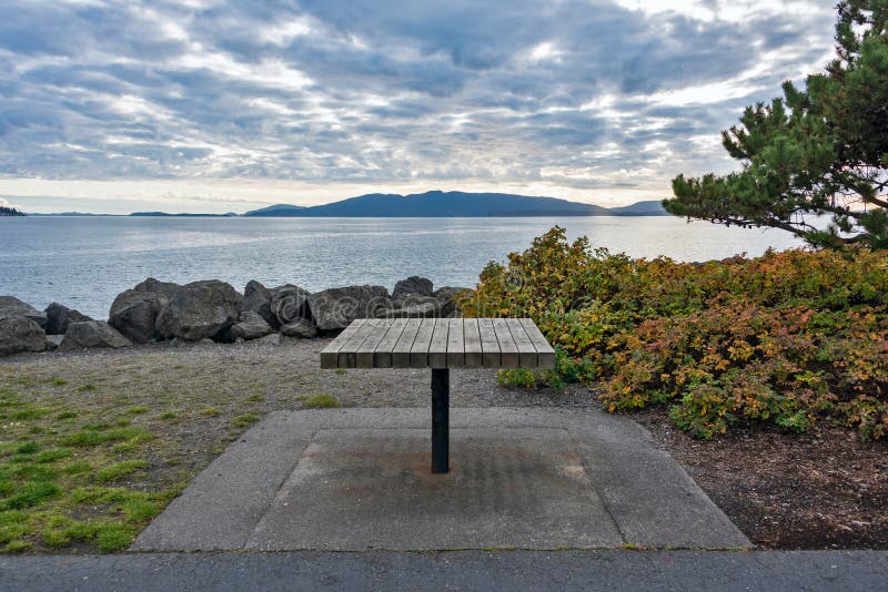 Recreation Area with Beautiful View at Pacific Ocean Bay Stock Photo ...