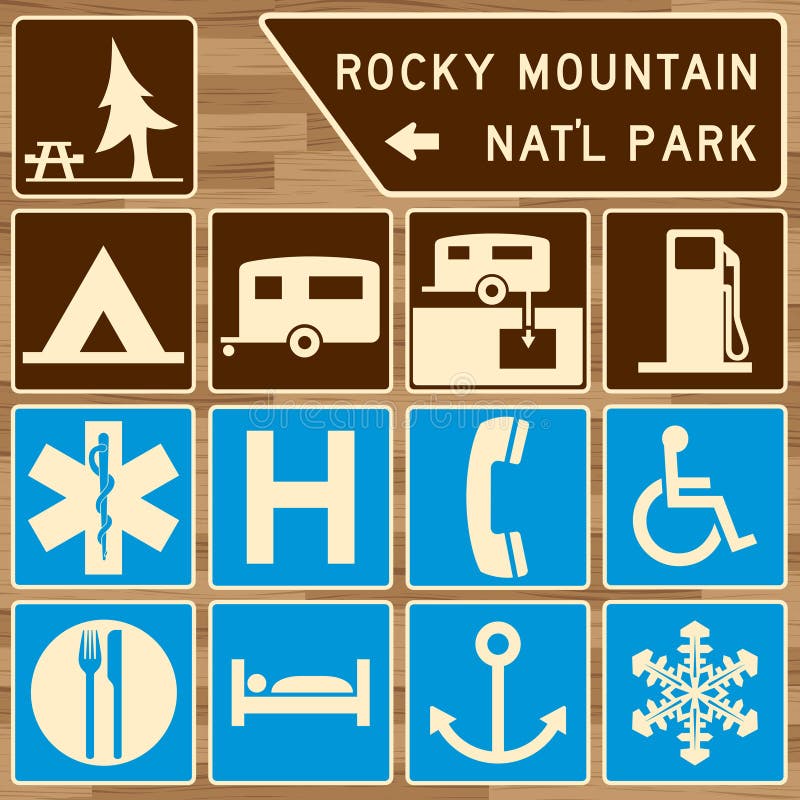 Recreation And Camping Signs Stock Vector - Illustration of activity ...