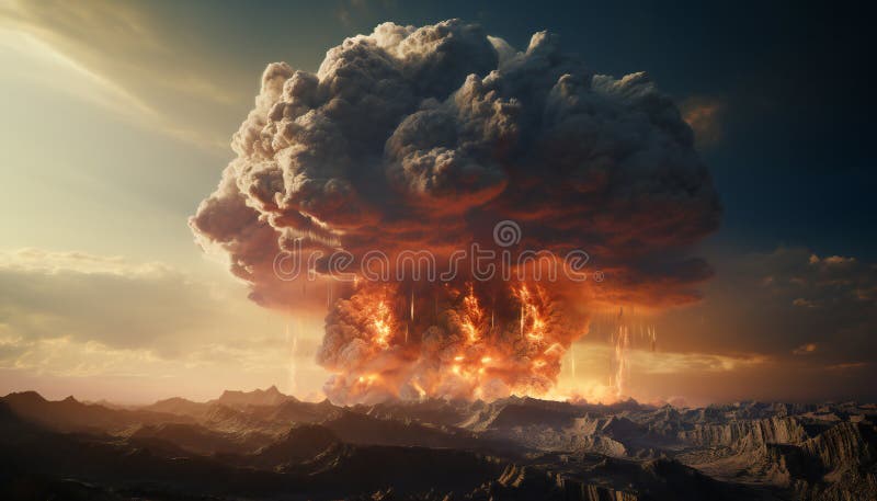 Recreation of a Atomic Bomb Stock Illustration - Illustration of black ...
