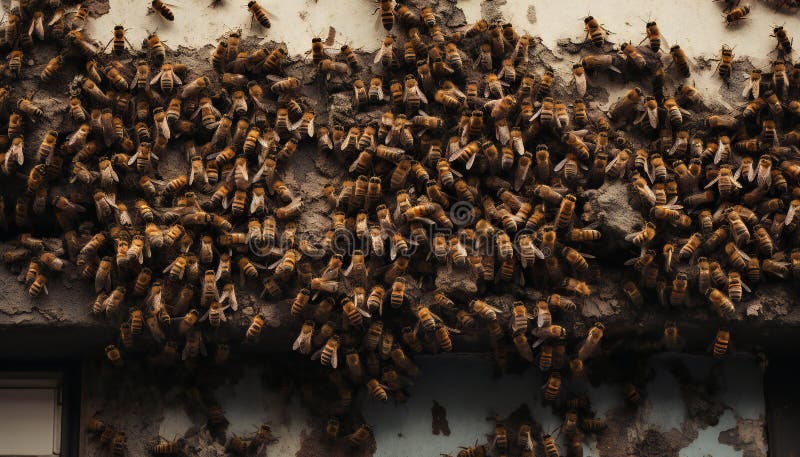 Recreation of Swarm Bees Piled in the Facade of a Building Stock ...