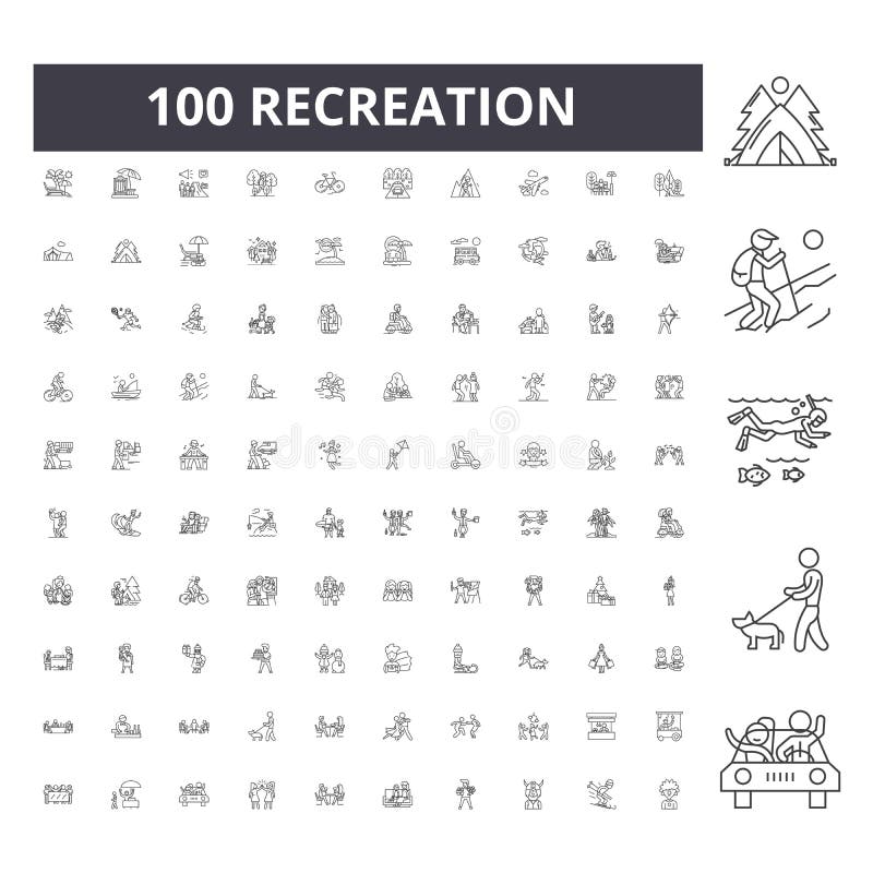 Recreation Line Icons, Signs, Vector Set, Outline Illustration Concept ...