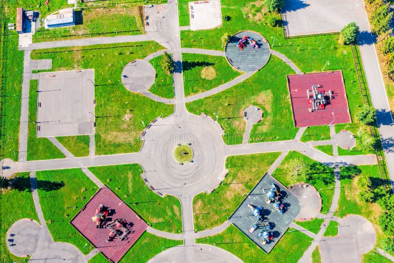 Recreation Park. Top View of Amusement Park Editorial Photography ...