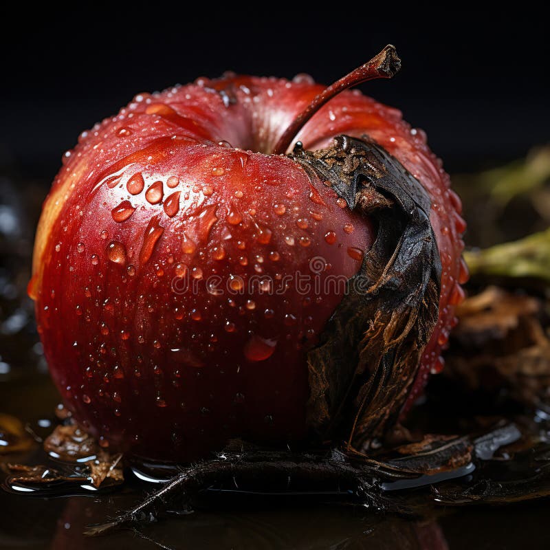 Recreation of a rot apple stock illustration. Illustration of fruits ...
