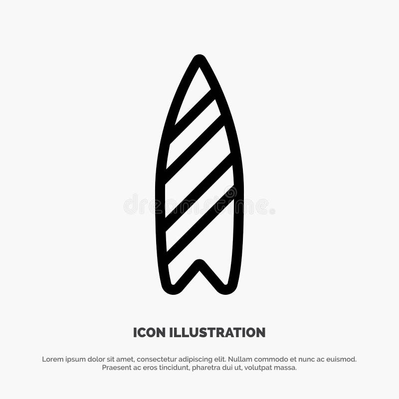 Recreation, Sports, Surfboard, Surfing Line Icon Vector Stock Vector ...
