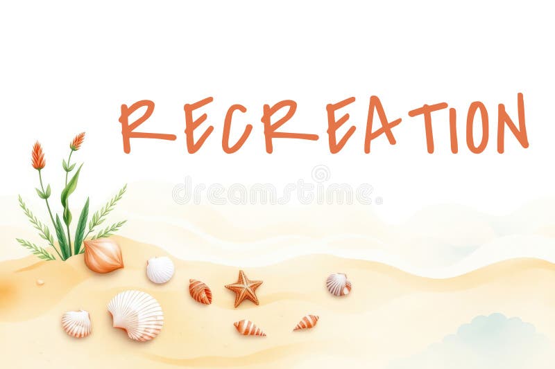 Recreation Text Words Summer Beach Background Stock Illustration ...