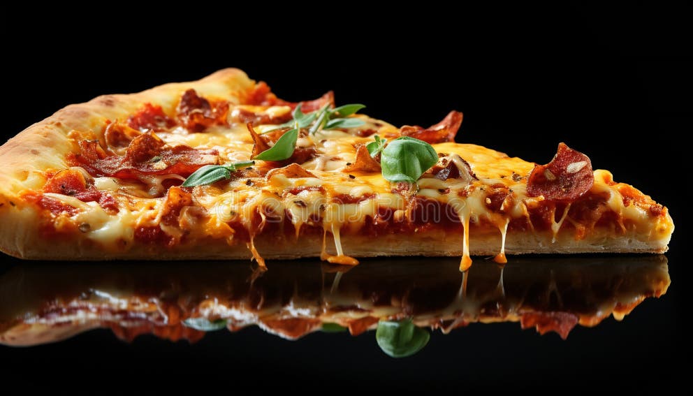 Recreation of a Triangular Portion of Pizza in a Mirror Stock ...