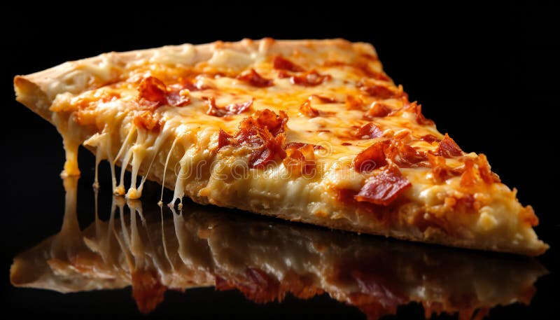 Recreation of Triangular Slice of Creamy Pizza Stock Illustration ...