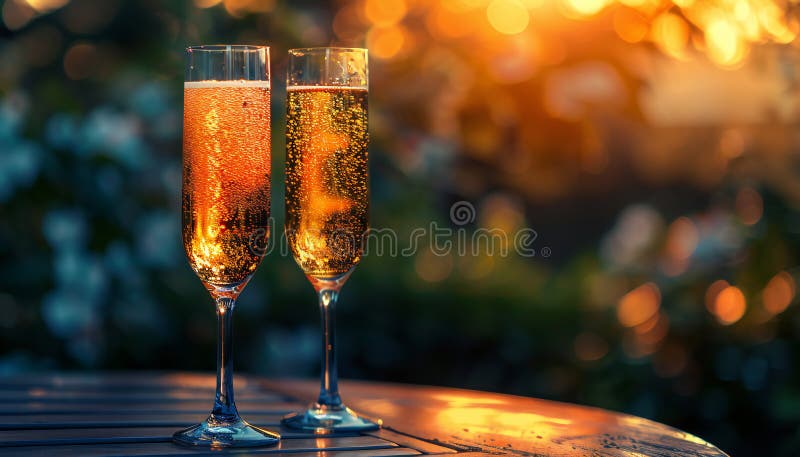 Recreation of Two Champagne Cups Stock Illustration - Illustration of ...
