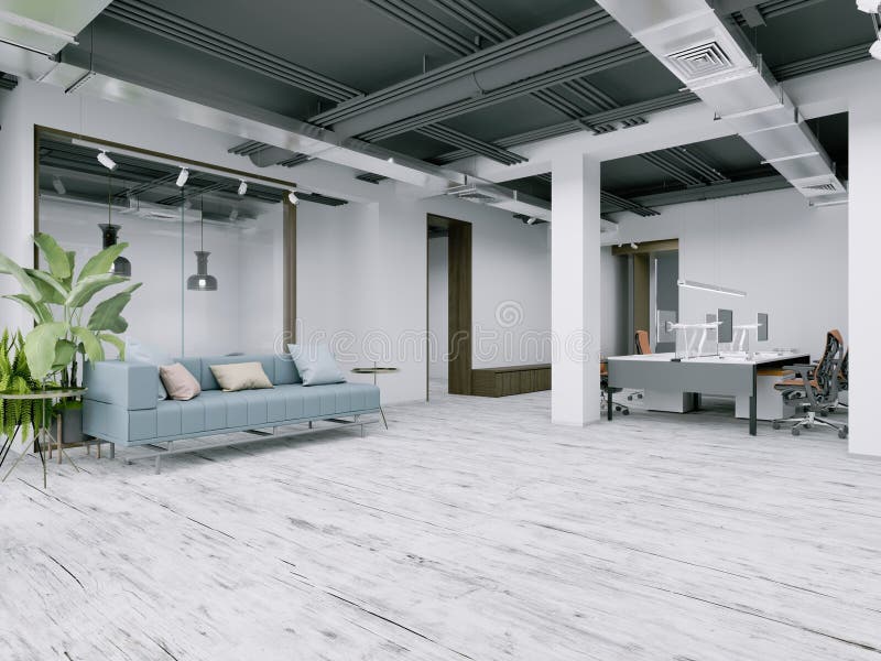 Recreation and Waiting Area in an Open Office with Upholstered ...