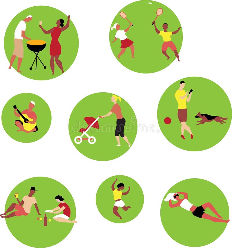 Recreational Activities Icons Stock Vector - Illustration of icons ...