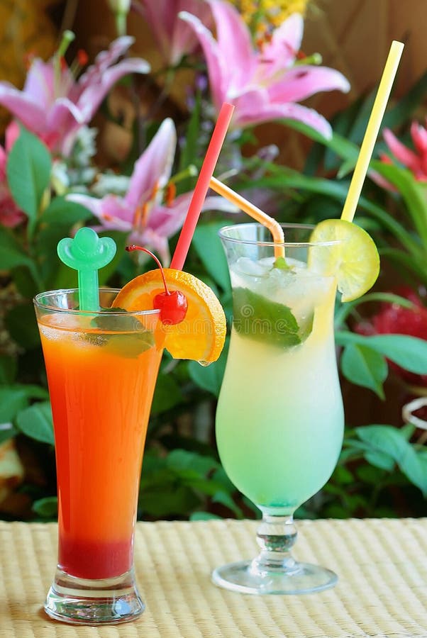 Colorful ice drinks stock photo. Image of cold, straws - 16529014