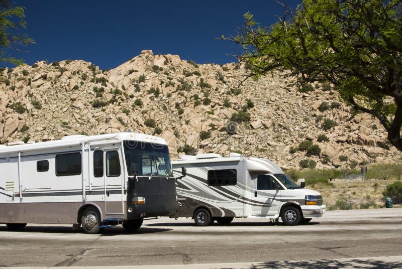 Recreational Vehicles on the Highway Stock Photo - Image of highway ...