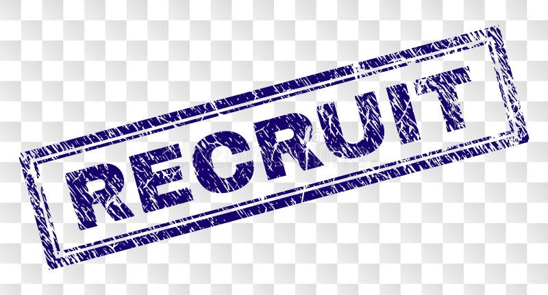 Scratched RECRUIT Rectangle Stamp Stock Vector - Illustration of mark ...