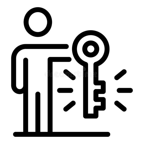 Recruiter Key Icon, Outline Style Stock Vector - Illustration of book ...