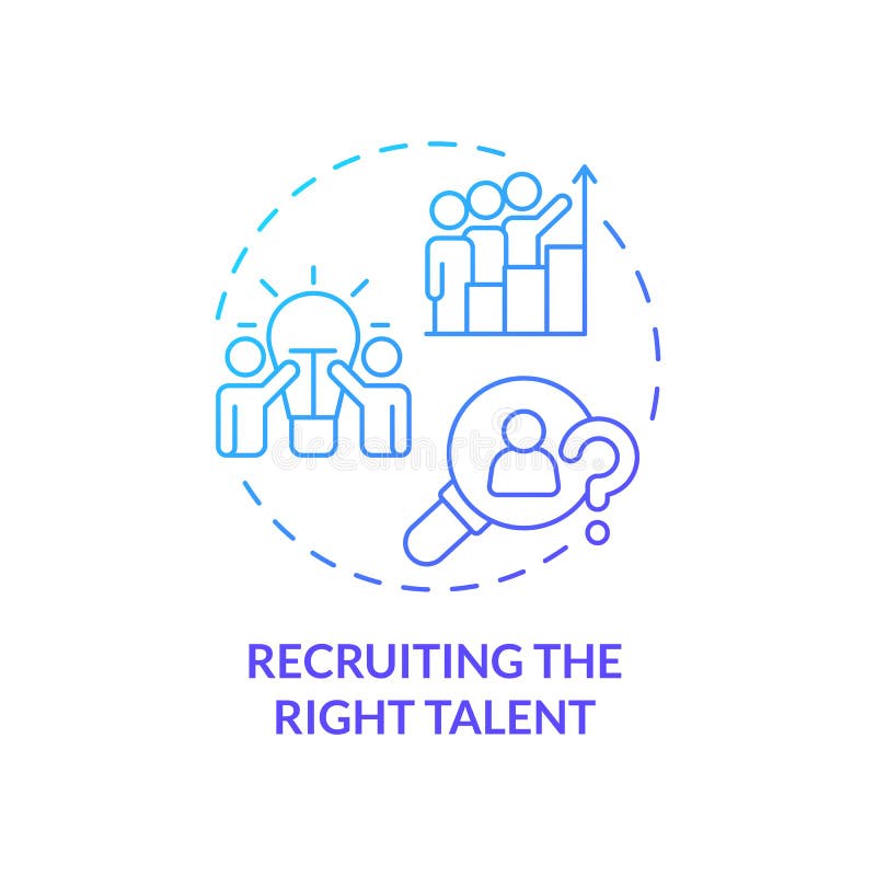Recruiting Right Talent Blue Gradient Concept Icon Stock Vector ...