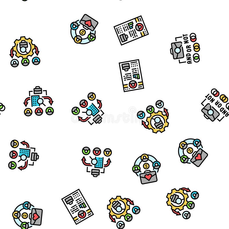 Recruitment Business Work Job Seamless Pattern Vector Stock ...