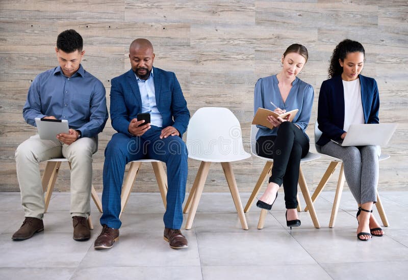 Recruitment, Chair and Queue of People with Interview, Discussion and ...