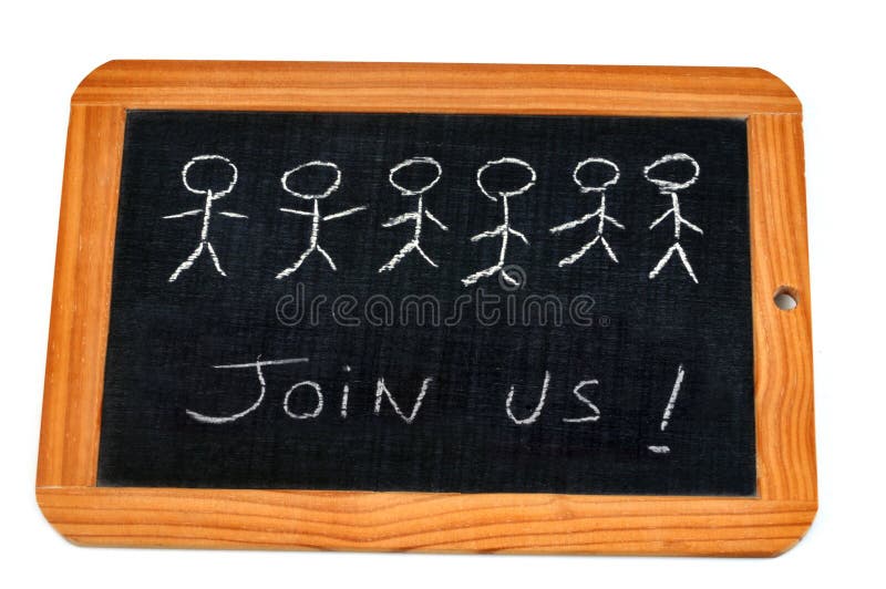 Join Us Writing on a School Slate Stock Image - Image of school ...