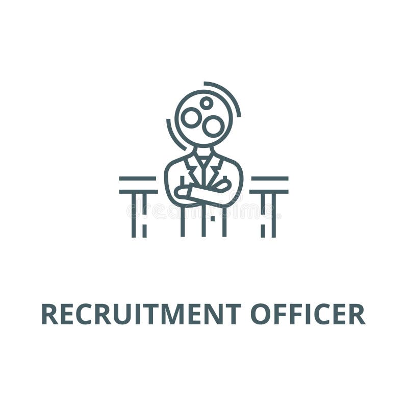Recruitment Officer,analytics Manager Vector Line Icon, Linear Concept ...