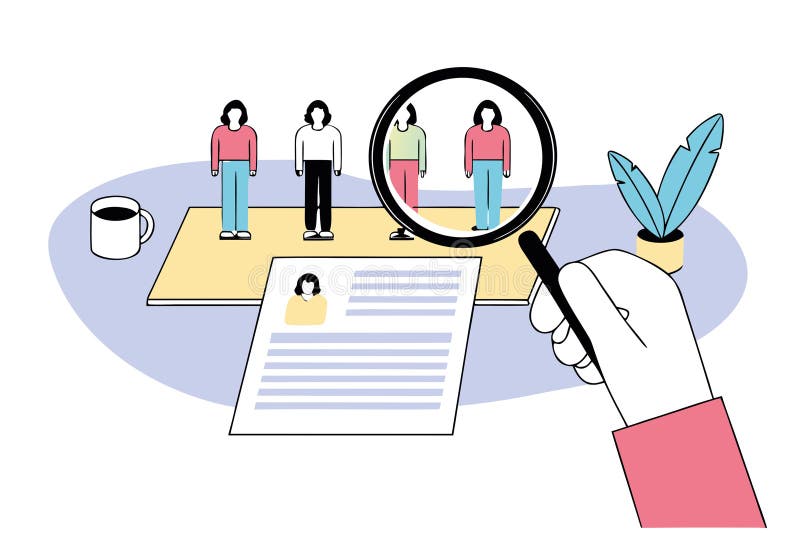 Recruitment Process Vector Illustration Showing Candidate Selection Stock Vector - Illustration ...
