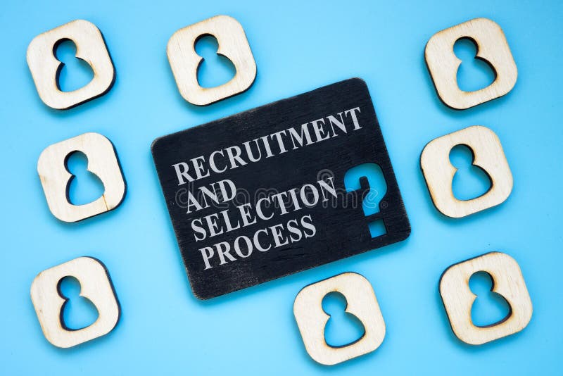 Recruitment and Selection Process Concept. Wooden Figures and Plate ...