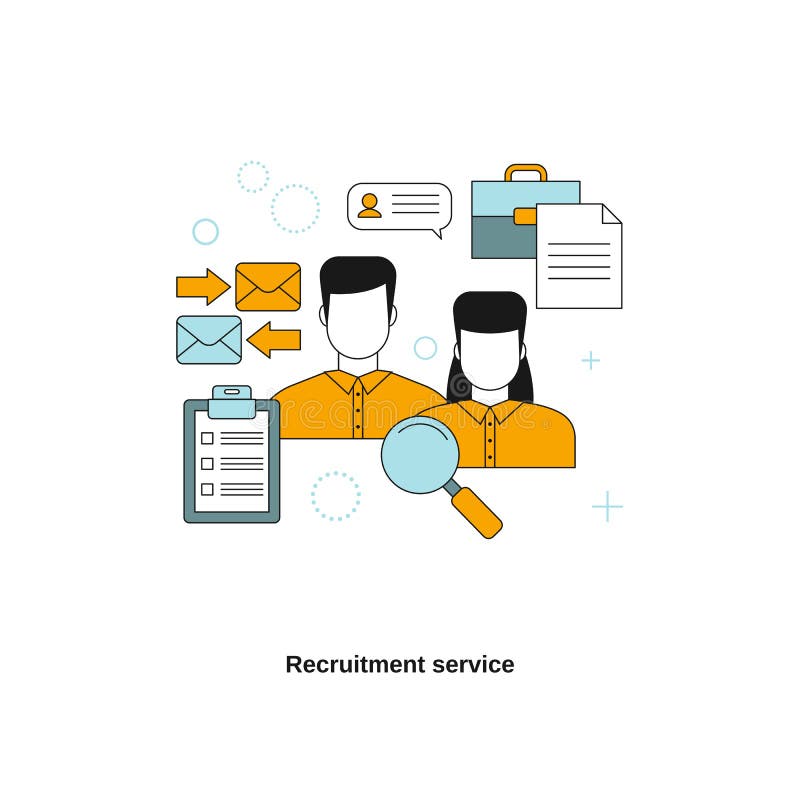 Recruitment Service Concept Stock Vector - Illustration of management ...