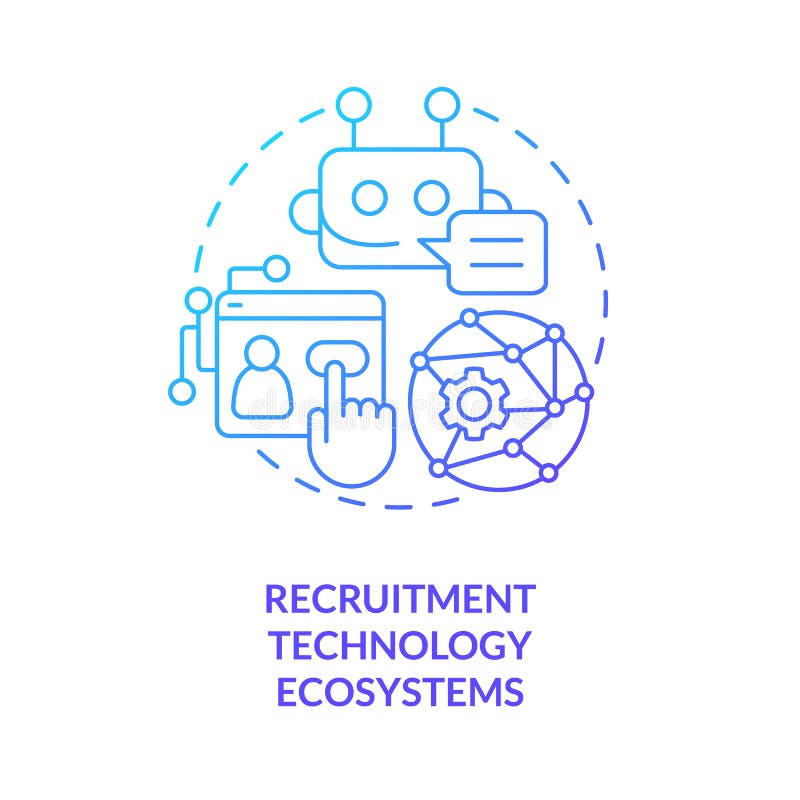 Recruitment Technology Ecosystems Blue Gradient Concept Icon Stock ...