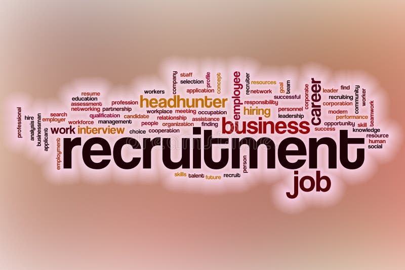 Recruitment Word Cloud with Abstract Background Stock Illustration ...