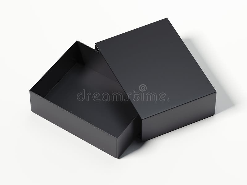 Rectángulo Abierto Negro Representación 3d Stock de ilustración ...