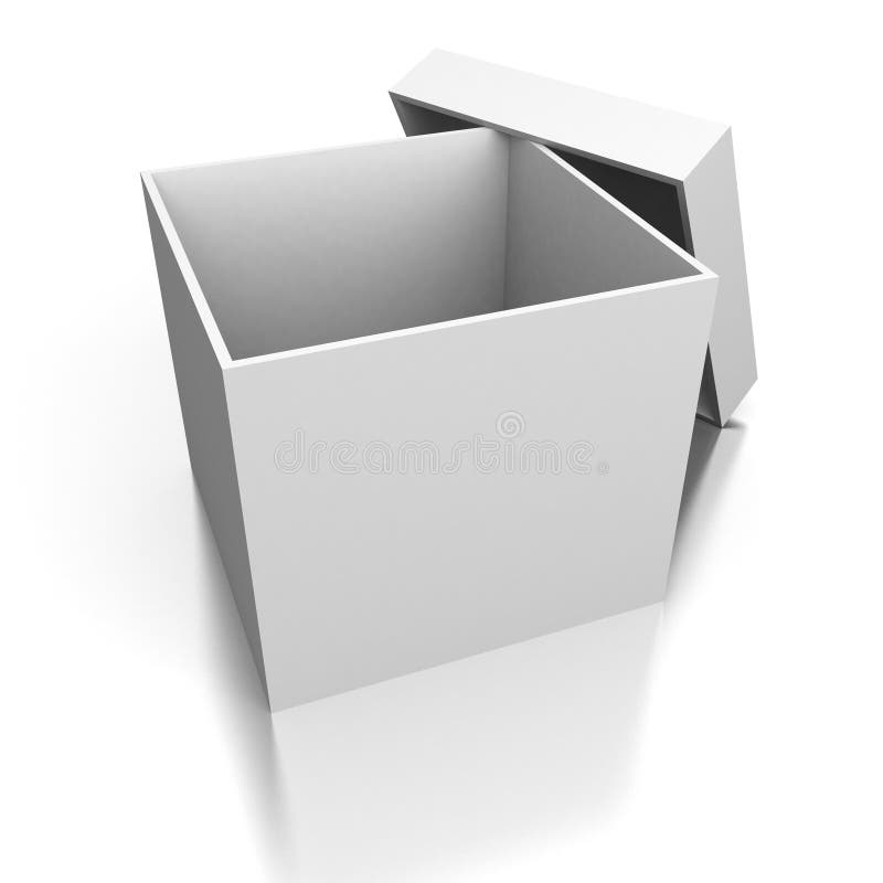 Rectángulo Blanco Vacío Con La Cubierta Abierta Stock de ilustración ...