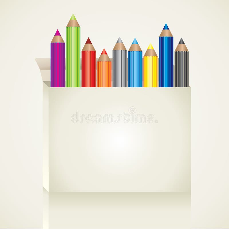 Rectángulo Con El Lápiz Del Color Ilustración del Vector - Ilustración ...