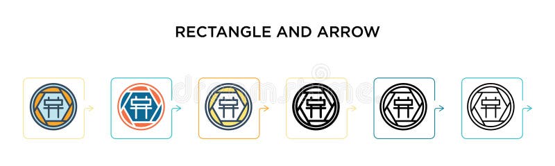 Rectangle and Arrow Signals Vector Icon in 6 Different Modern Styles ...