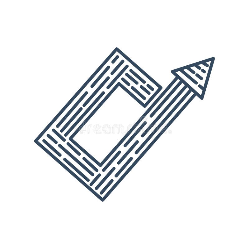 Rectangle Arrow Up Direction Collection Vector Outline Stock Vector ...