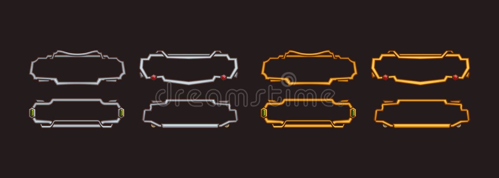 Frames Medieval Game Ui. Metallic Title Banners, Decorative Borders ...