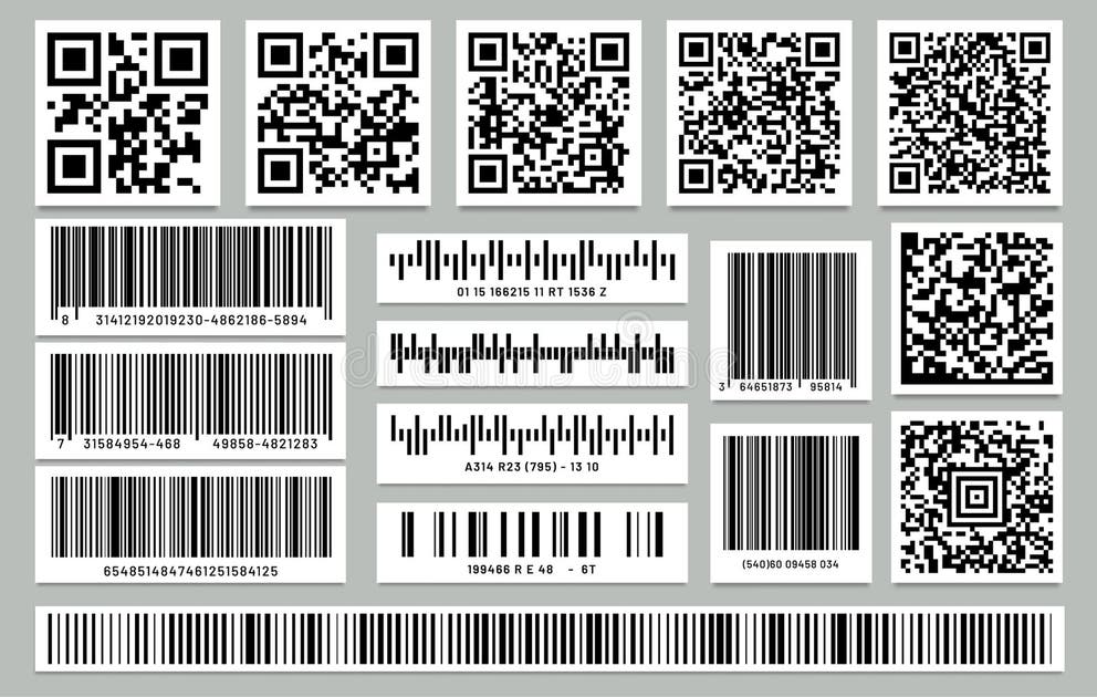 Rectangle Barcode, Qr Code Set Stock Vector - Illustration of scan ...
