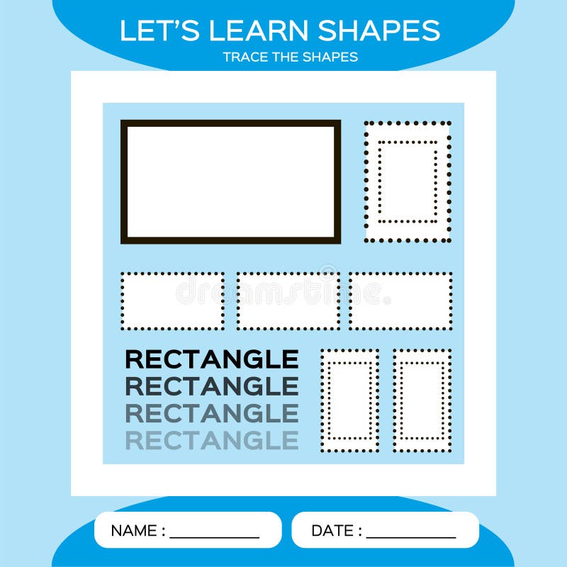 Learn Shapes. Oval. Handwriting Practice. Trace and Write. Educational Children Game Stock ...