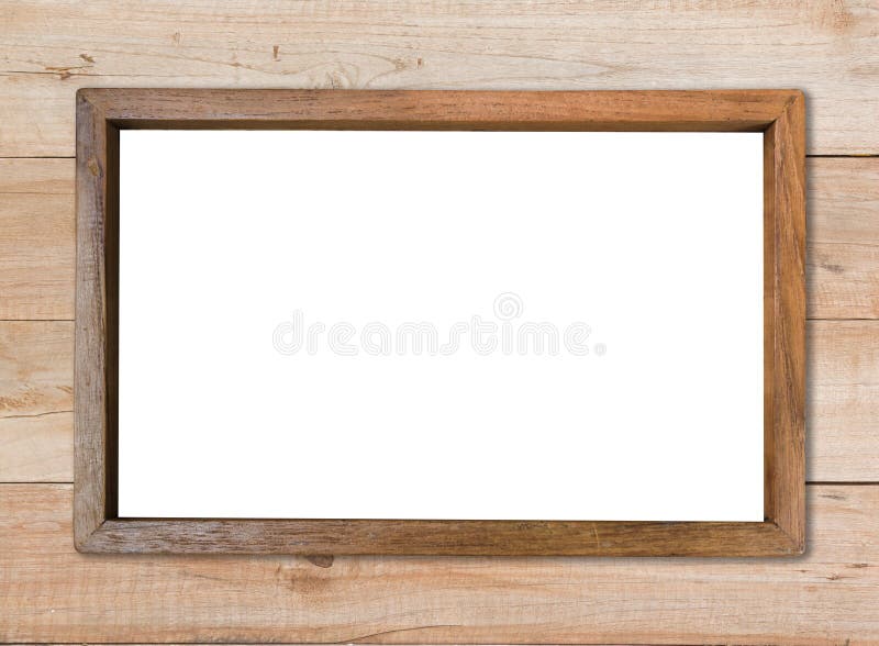 Rectangle Blank Wood Frame on Wood Wall Stock Image - Image of texture ...