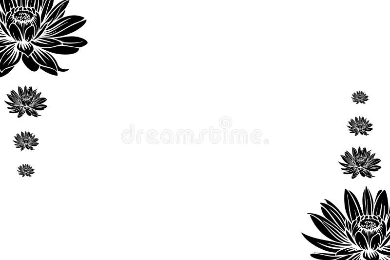 Rectangle Border Design Concept of Beautiful Flowers Isolated on White ...