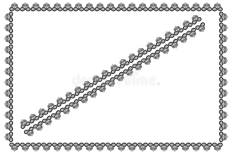 Rectangle Border Design Concept of Floral Art Isolated on White ...