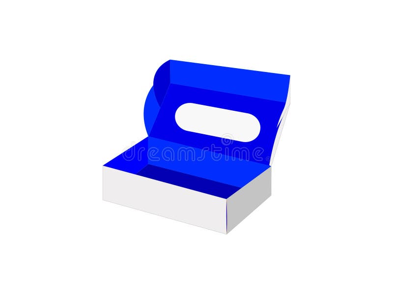 Rectangle Box with Display Dieline Template Stock Vector - Illustration ...