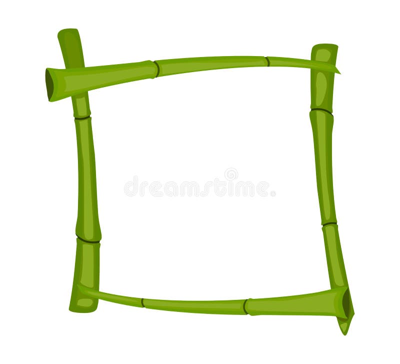 Rectangle Brown Wooden Border Frame Made of Realistic Brown Bamboo ...