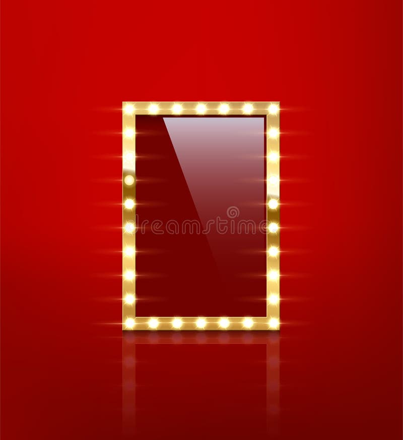 Rectangle Bulb Frame Isolated on Transparent Background. Vector ...