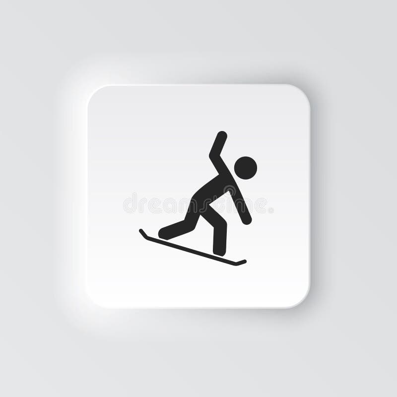 Rectangle Button Icon Snowboard. Button Banner Rectangle Badge ...