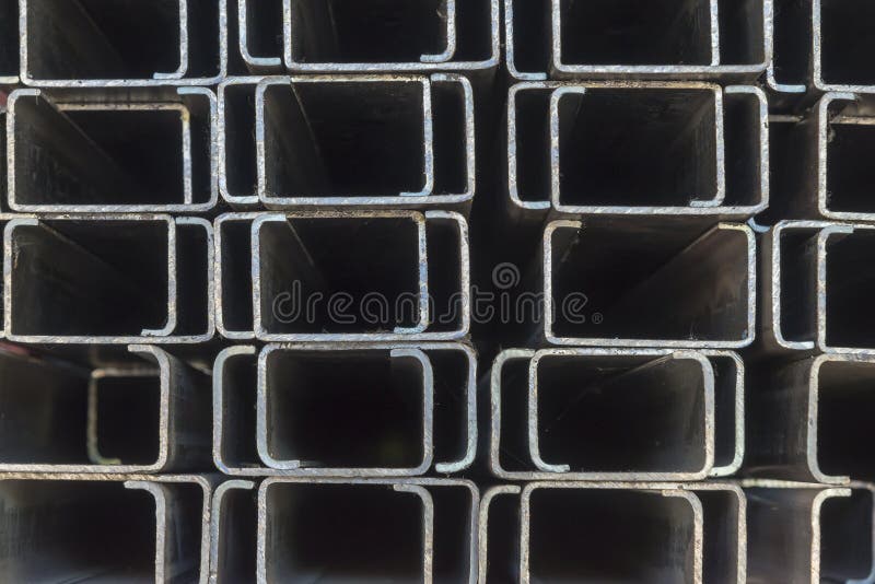 The Rectangle C Shape of Profile Pipes. Stock Image - Image of design ...