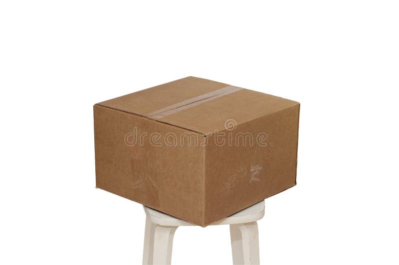 Rectangle Cardboard Box on Beige Stool for Creative Arts and Toy ...