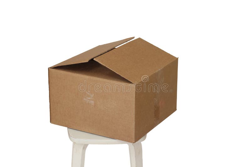 Rectangle Cardboard Box on Beige Stool for Creative Arts and Toy ...