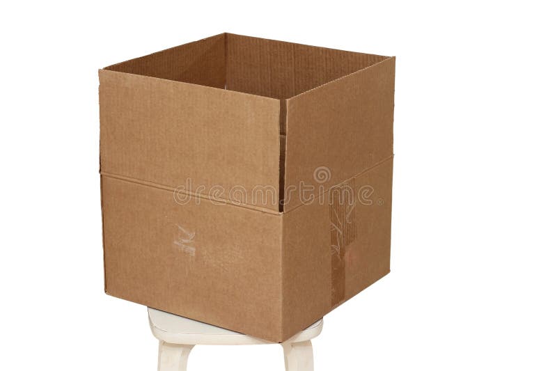 Rectangle Cardboard Box on Beige Stool for Creative Arts and Toy ...