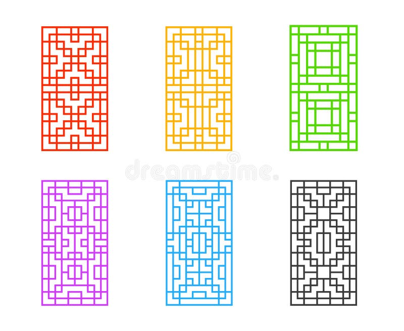 Rectangle Chinese Window Frame for Door, Vector Stock Vector ...