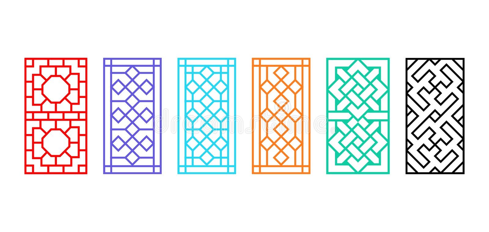 Set of Chinese Window with Pattern, Vector Stock Vector - Illustration ...